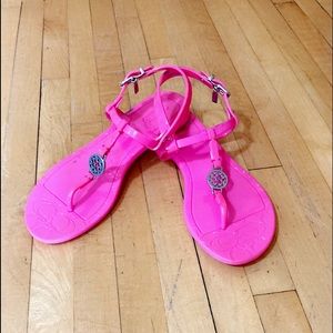 Coach | Shoes | Like New Authentic Coach Pink Pansy Sandals | Poshmark
